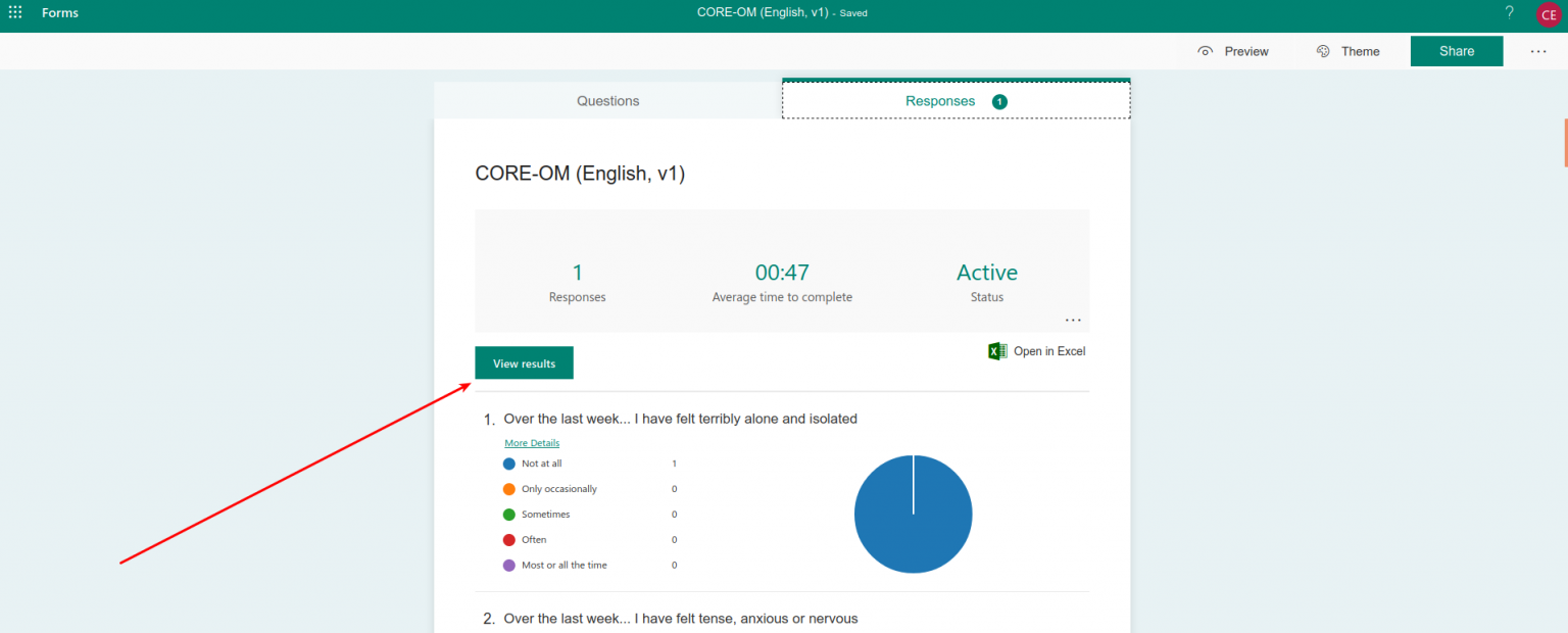 Microsoft forms for CORE measures : Clinical Outcomes in Routine ...