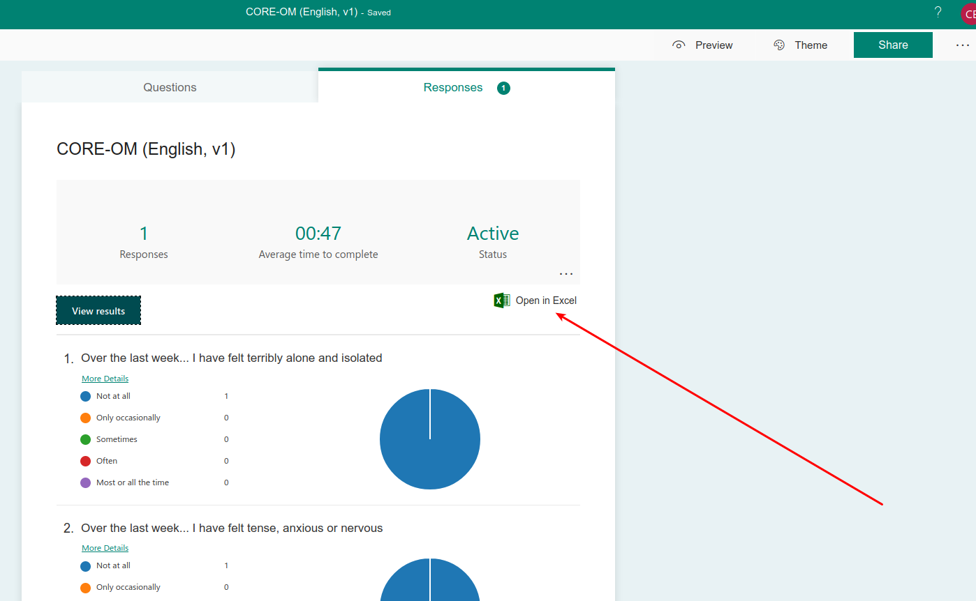 Microsoft forms for CORE measures : Clinical Outcomes in Routine ...